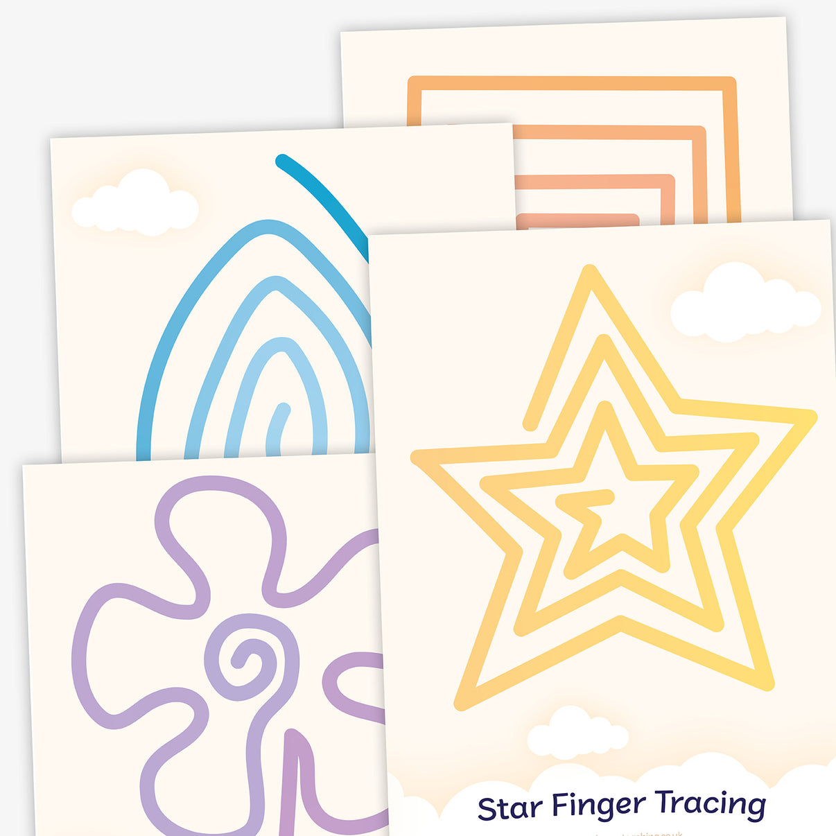 8 Finger Tracing Calming Cards | A5