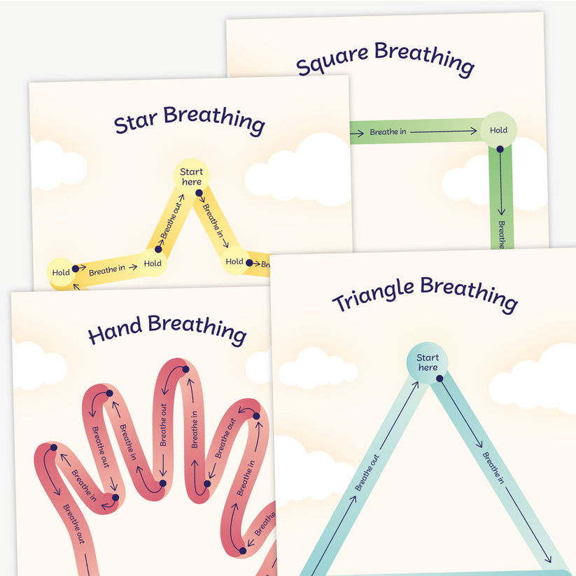 8 Finger Tracing Breathing Cards | A5 | Manage Anxiety