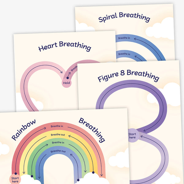 8 Finger Tracing Breathing Cards | A5 | Manage Anxiety