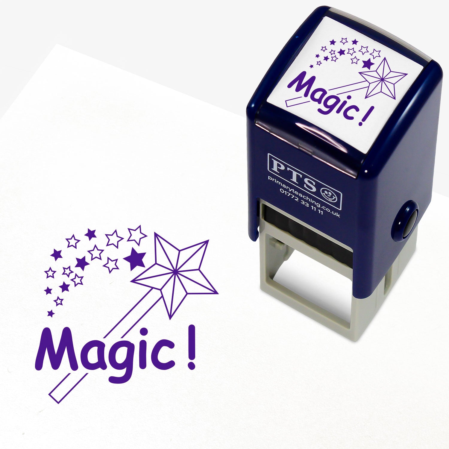 Magic' Wand Stamper | 25mm | Purple Ink | Teacher Stamp