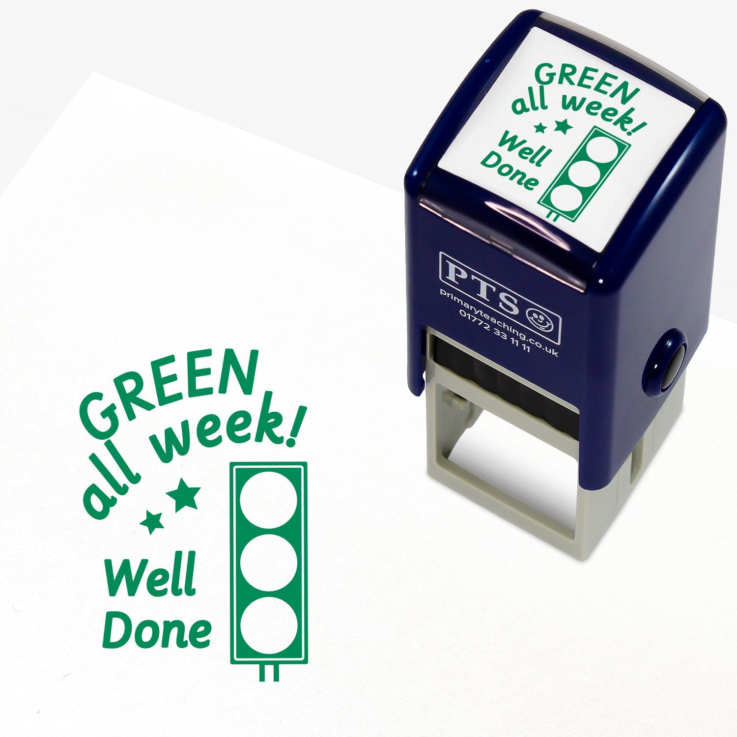 GREEN All Week! Well Done' Stamper | 25mm | Green Ink