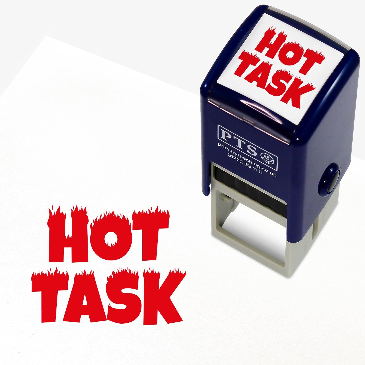 Hot Task' Stamper | 25mm | Red Ink | Teacher Stamp