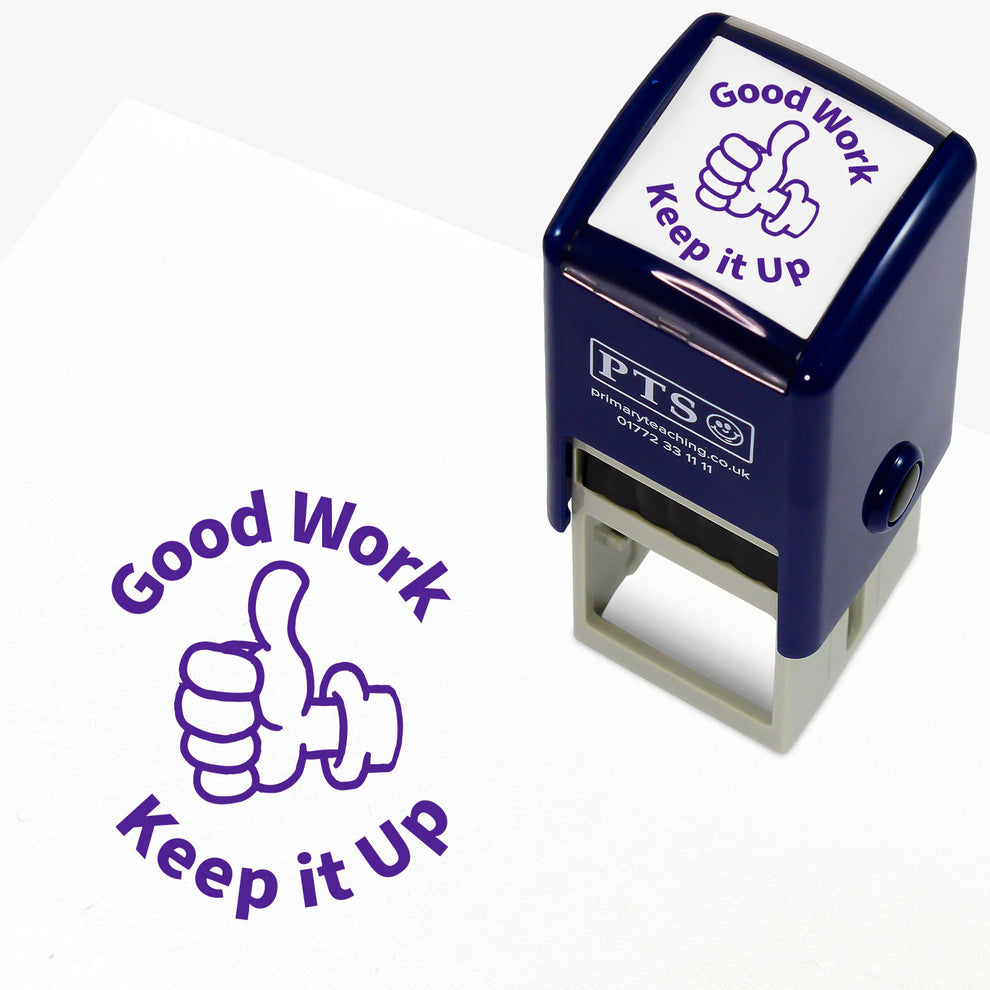 Good Work Keep it Up Stamper | Thumbs Up | Purple Ink