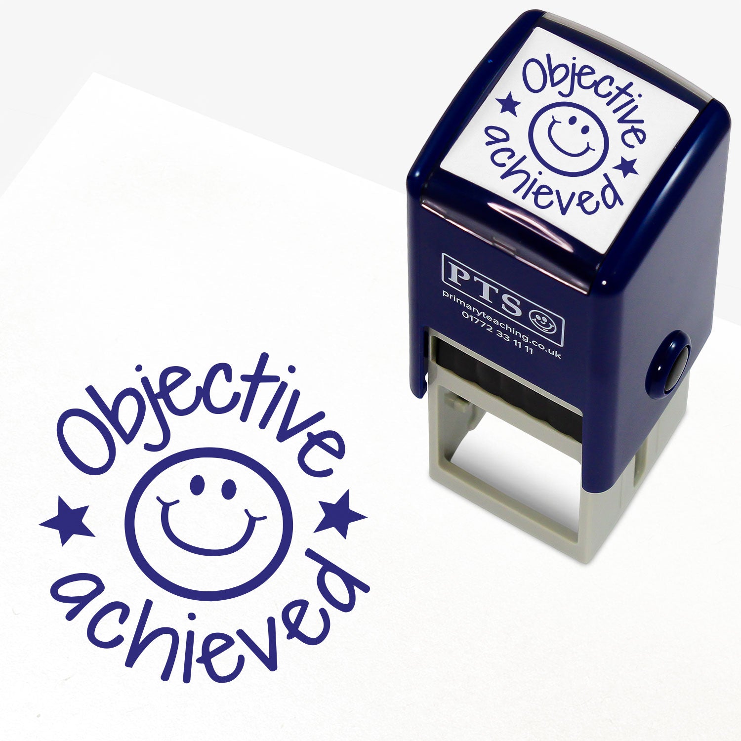 Objective Achieved Stamp | Blue | 25mm | Classroom Rewards