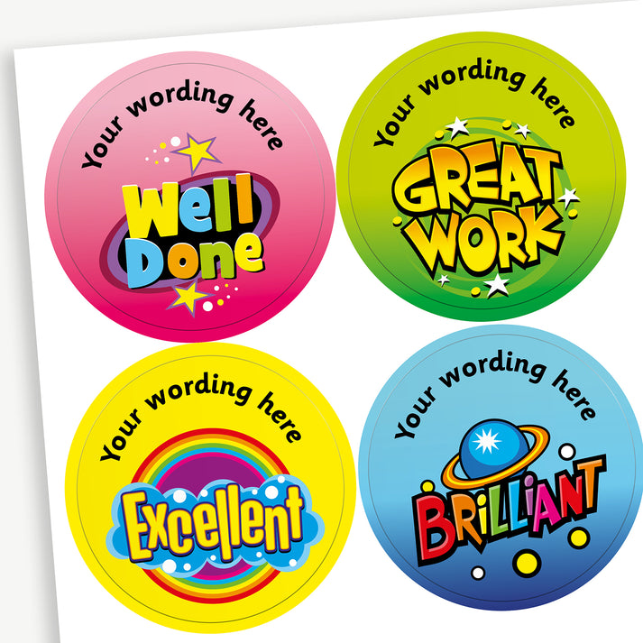 35 Personalised Cola Scented Mixed Praise Stickers