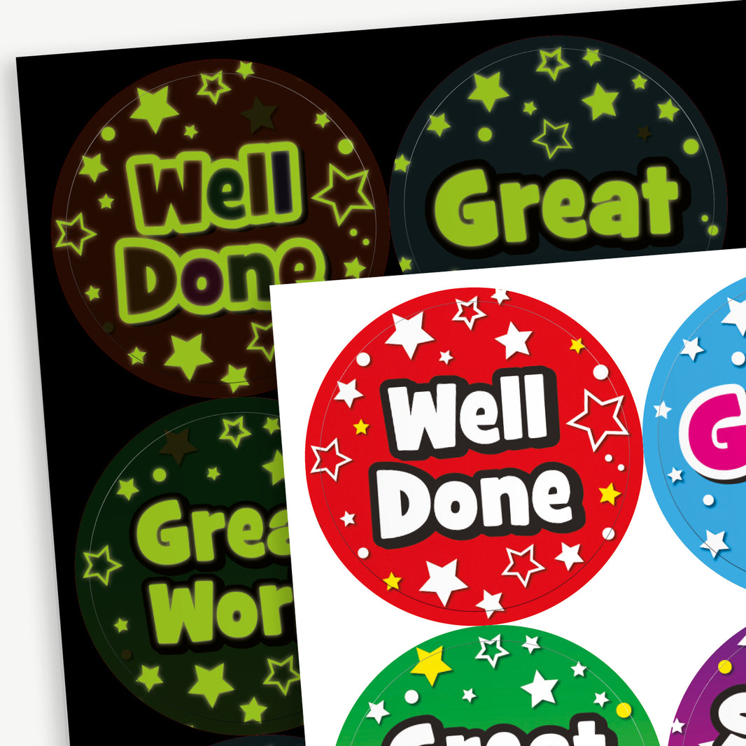 Assorted Holographic Praise Stickers | Choose Pack Size
