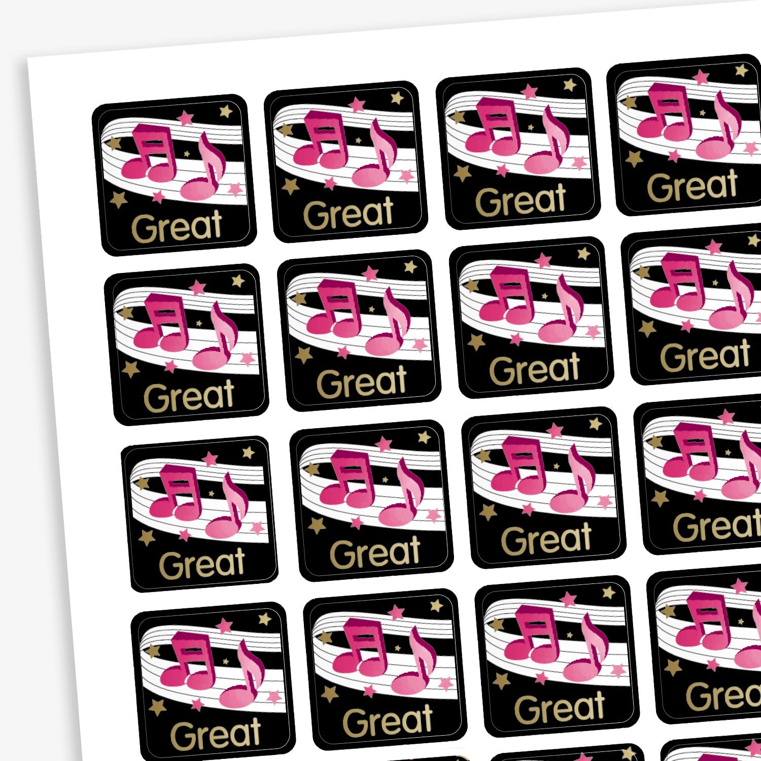 Metallic Great Stickers | Musical | 140 Stickers | 16mm