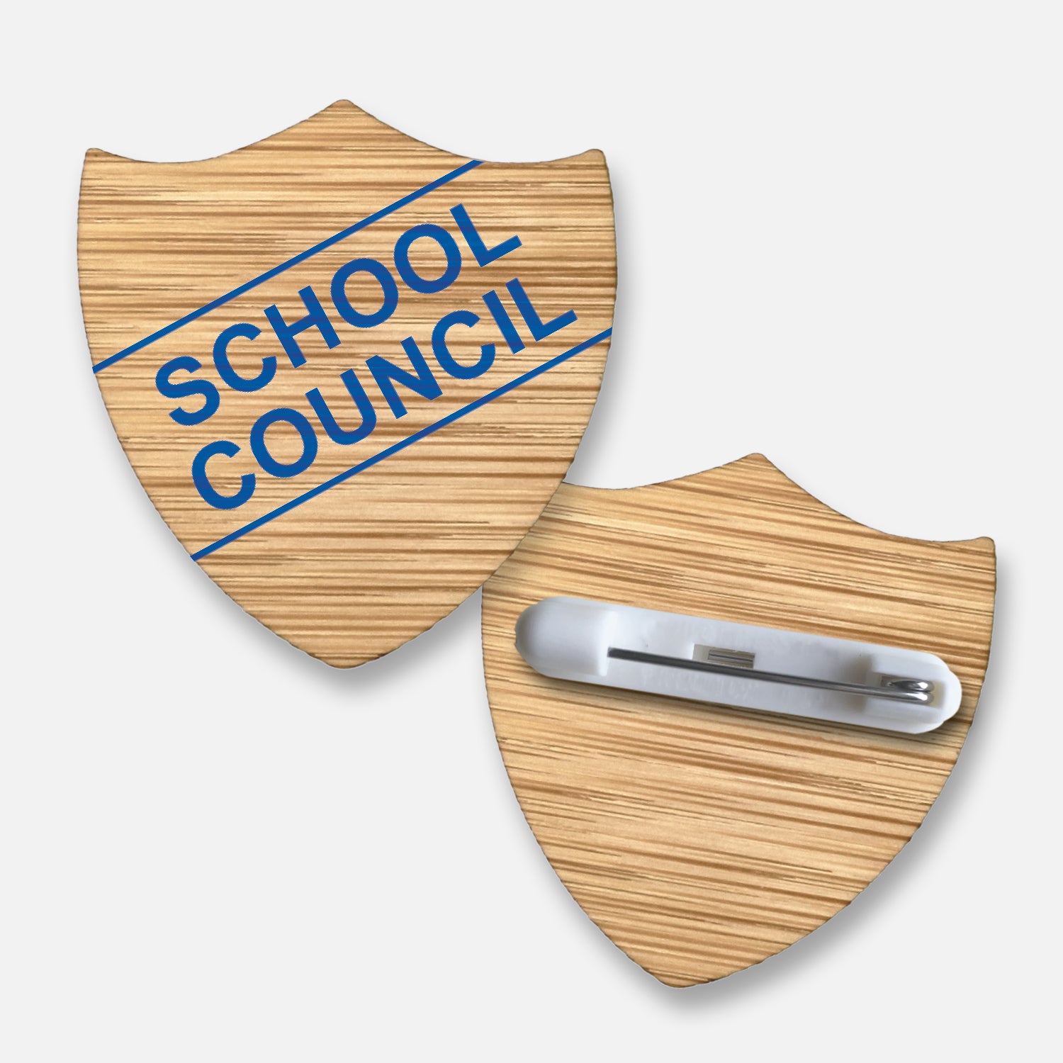 School Council Shield Badge | Bamboo | Natural Finish
