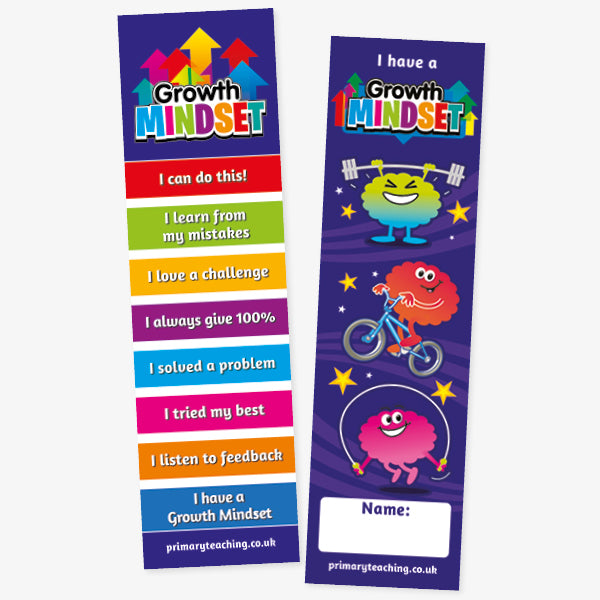 Growth Mindset Bookmarks | 30 Bookmarks | 59mm x 210mm