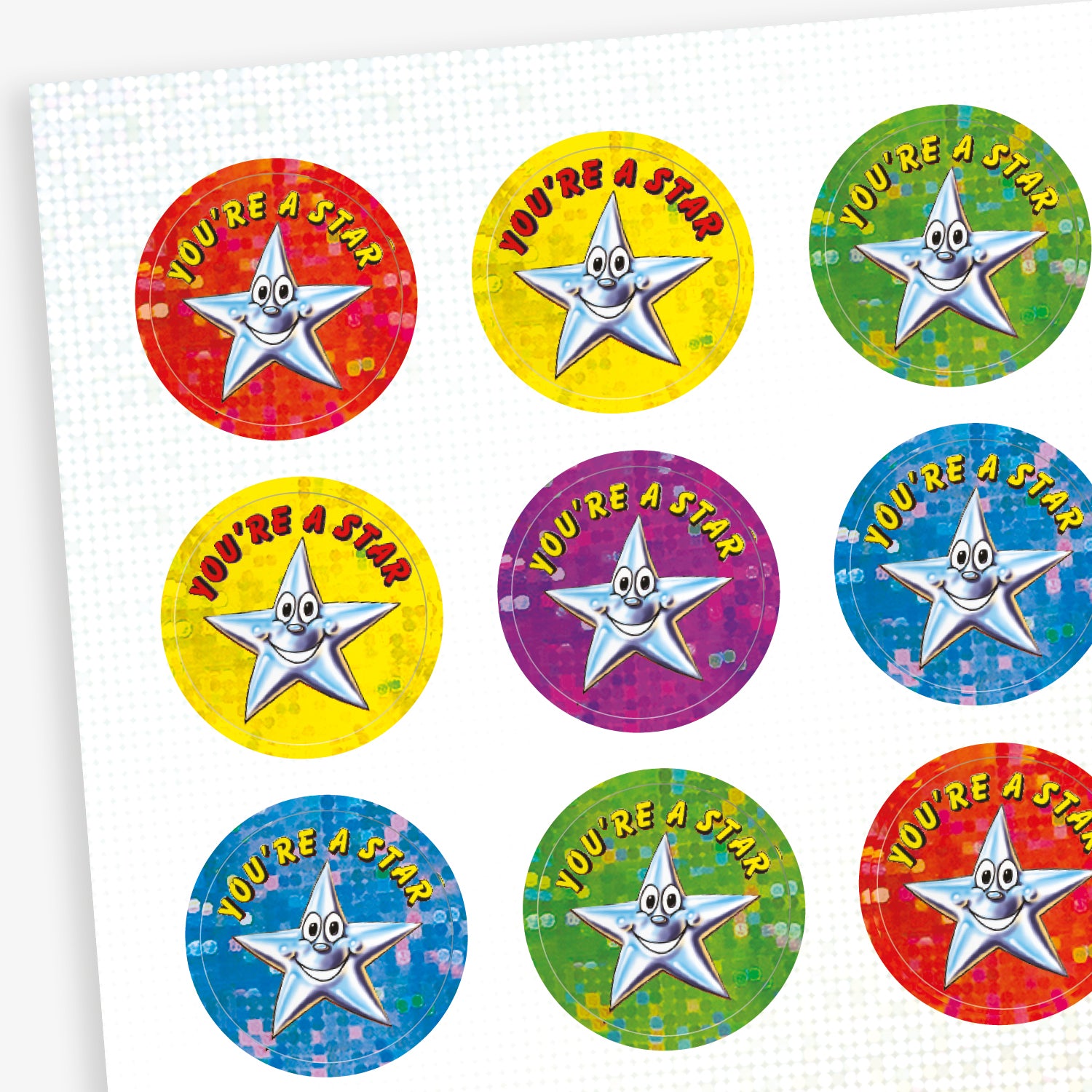 Holographic You're a Star Stickers | 20mm | Sparkly Rewards