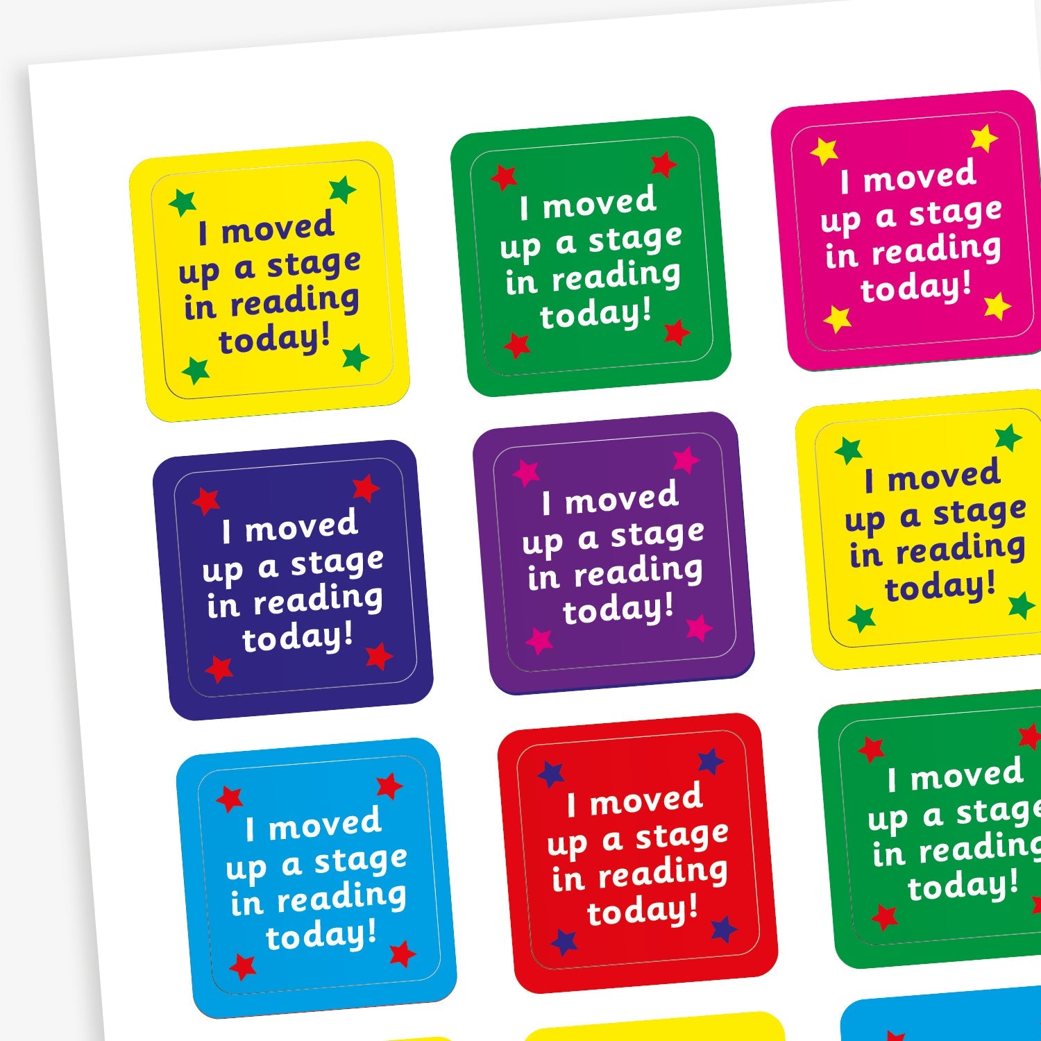 I Moved Up A Reading Stage Today Stickers | 20mm | x 35
