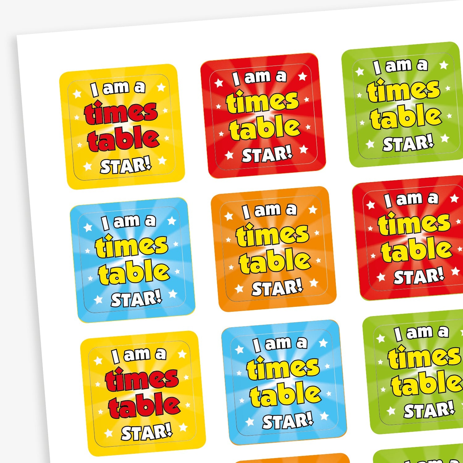 'I'm a Times Table Star' Stickers | 20mm | Pupil Reward