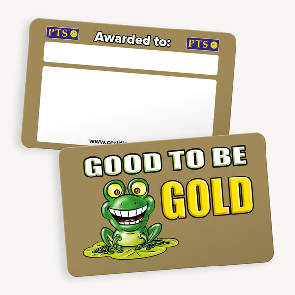 Good to be GOLD' CertifiCARDs | Metallic | Pack of 10