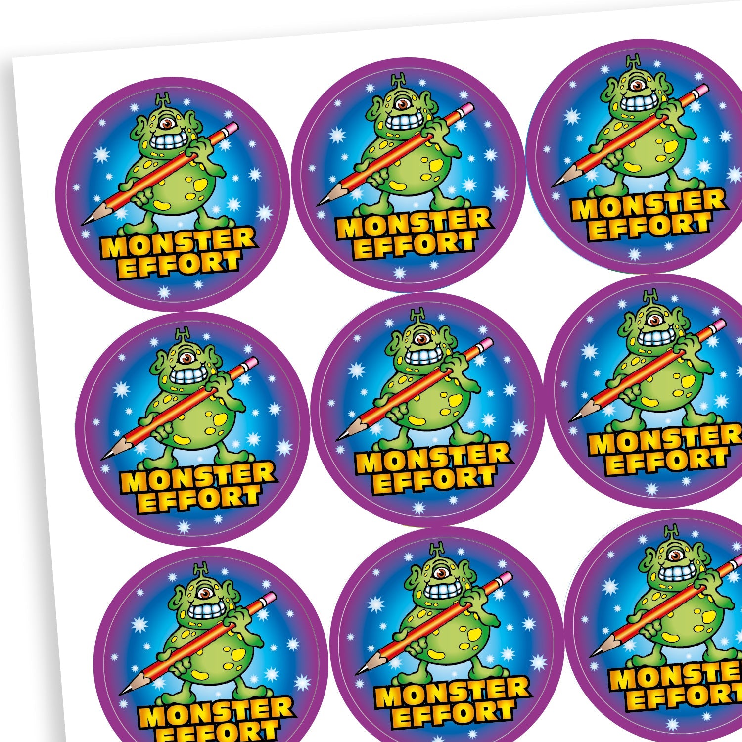 Monster Effort Stickers | 25mm | x30 | Pupil Reward
