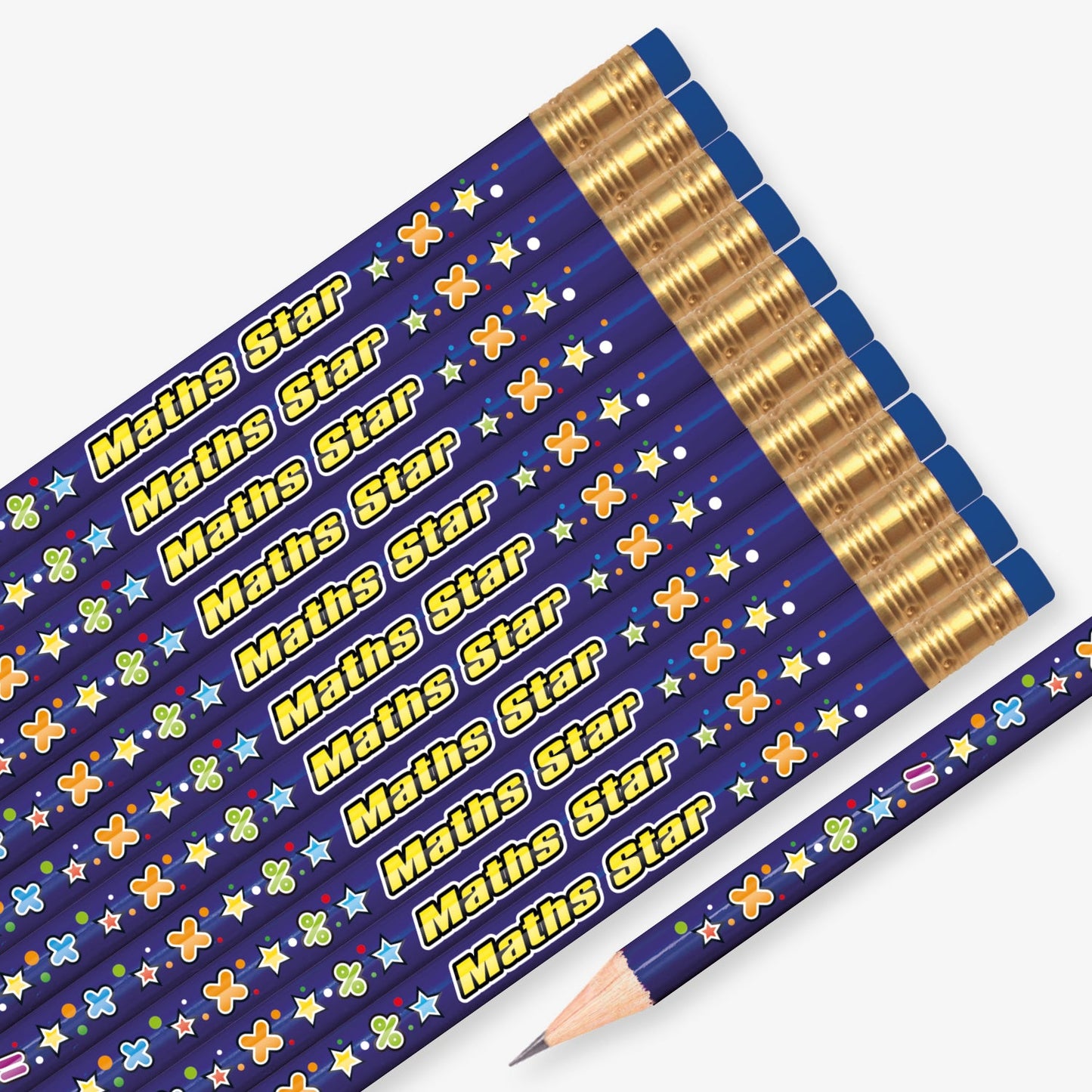 Maths Star HB Pencils | x 12 Pencils | Rewards | Blue