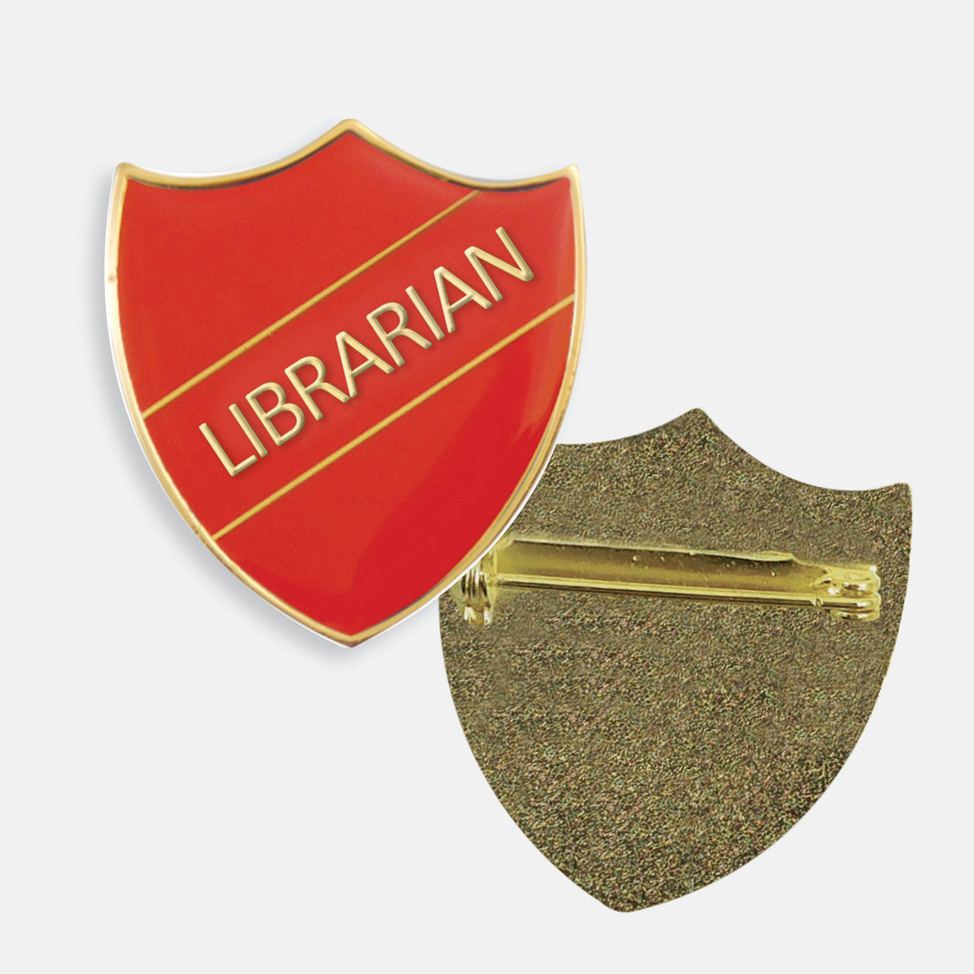 Librarian Enamel Badge | Red | 30x26.4mm | School Badge