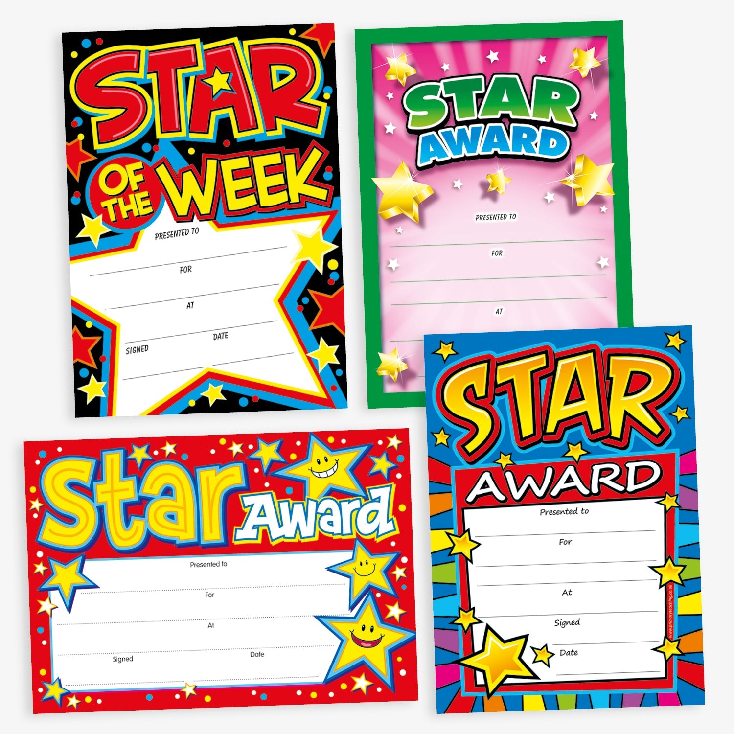 Star Award Certificates | Megamix | x 160 | A5 | Rewards