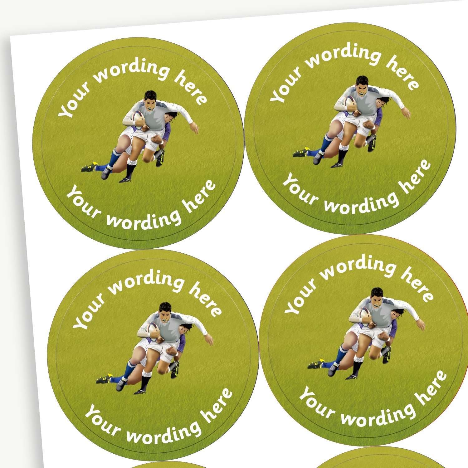 Personalised Rugby Stickers | 35 per sheet | 37mm | Rewards
