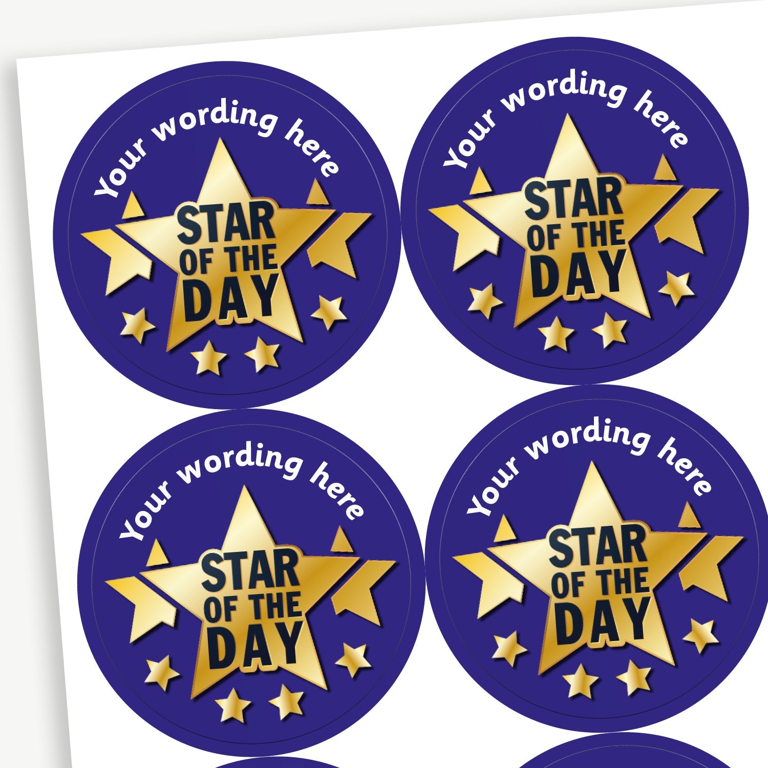 Personalised Star of the Day Stickers | 35 per sheet | 37mm