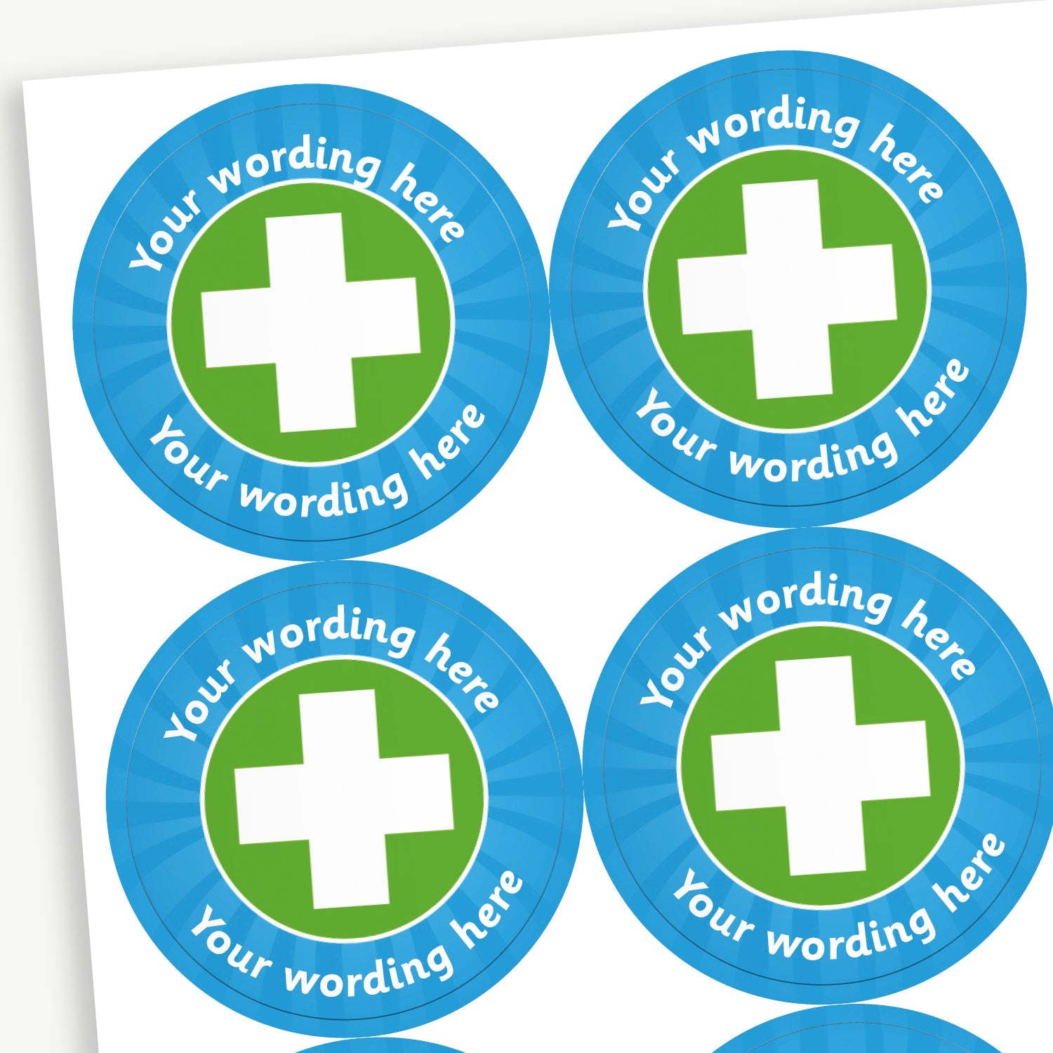 First Aid Stickers | Personalised | 35 Stickers | 37mm