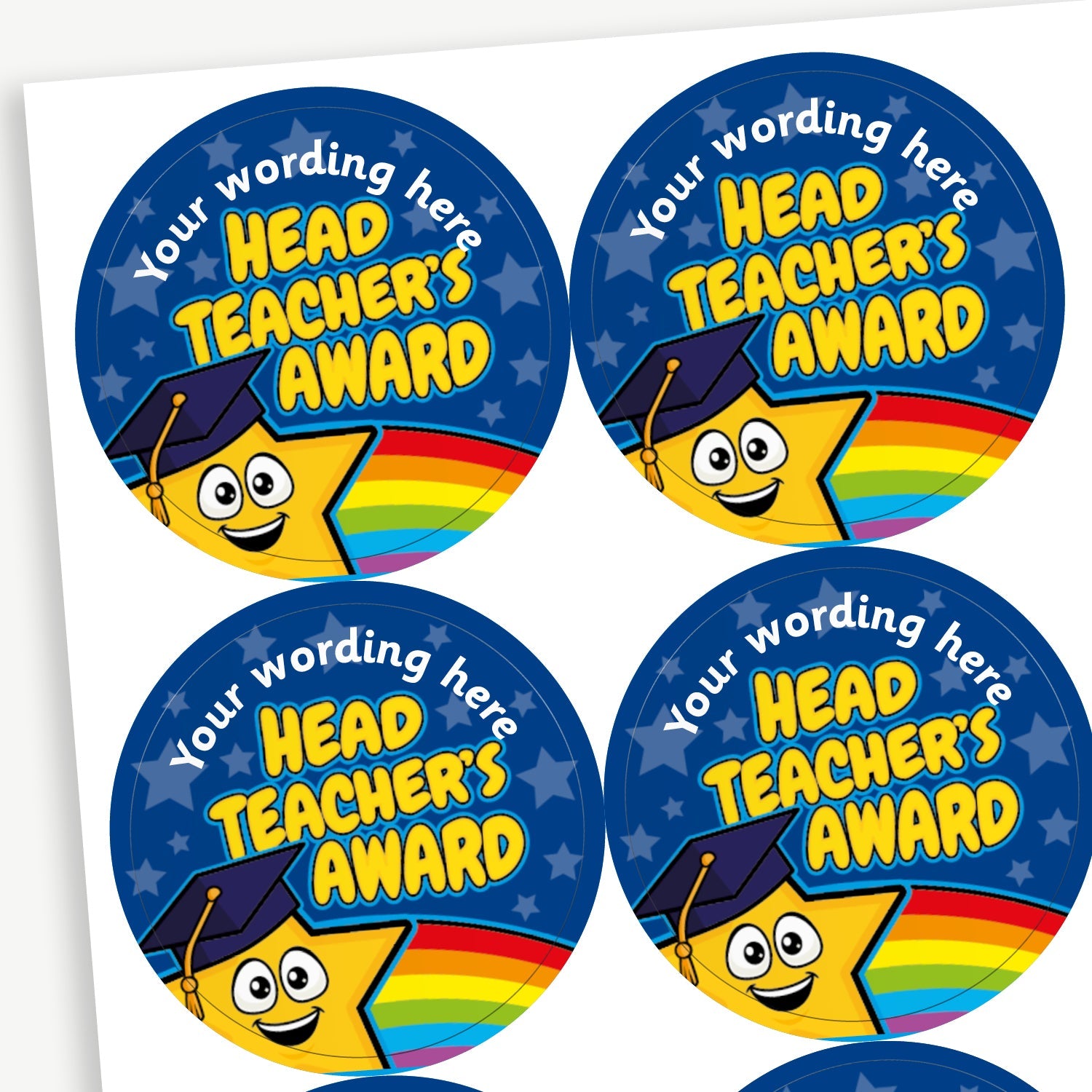 Personalised Head Teacher's Award Stickers | 37mm | Star