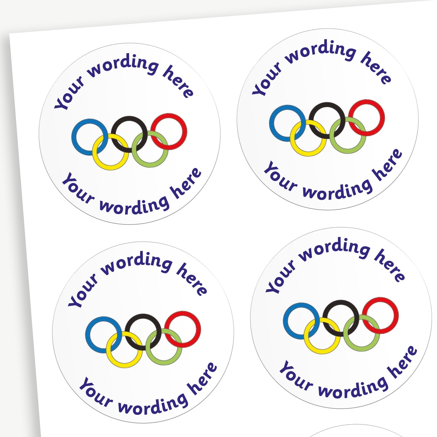 Personalised Sports Rings Stickers | 35 per sheet | 37mm