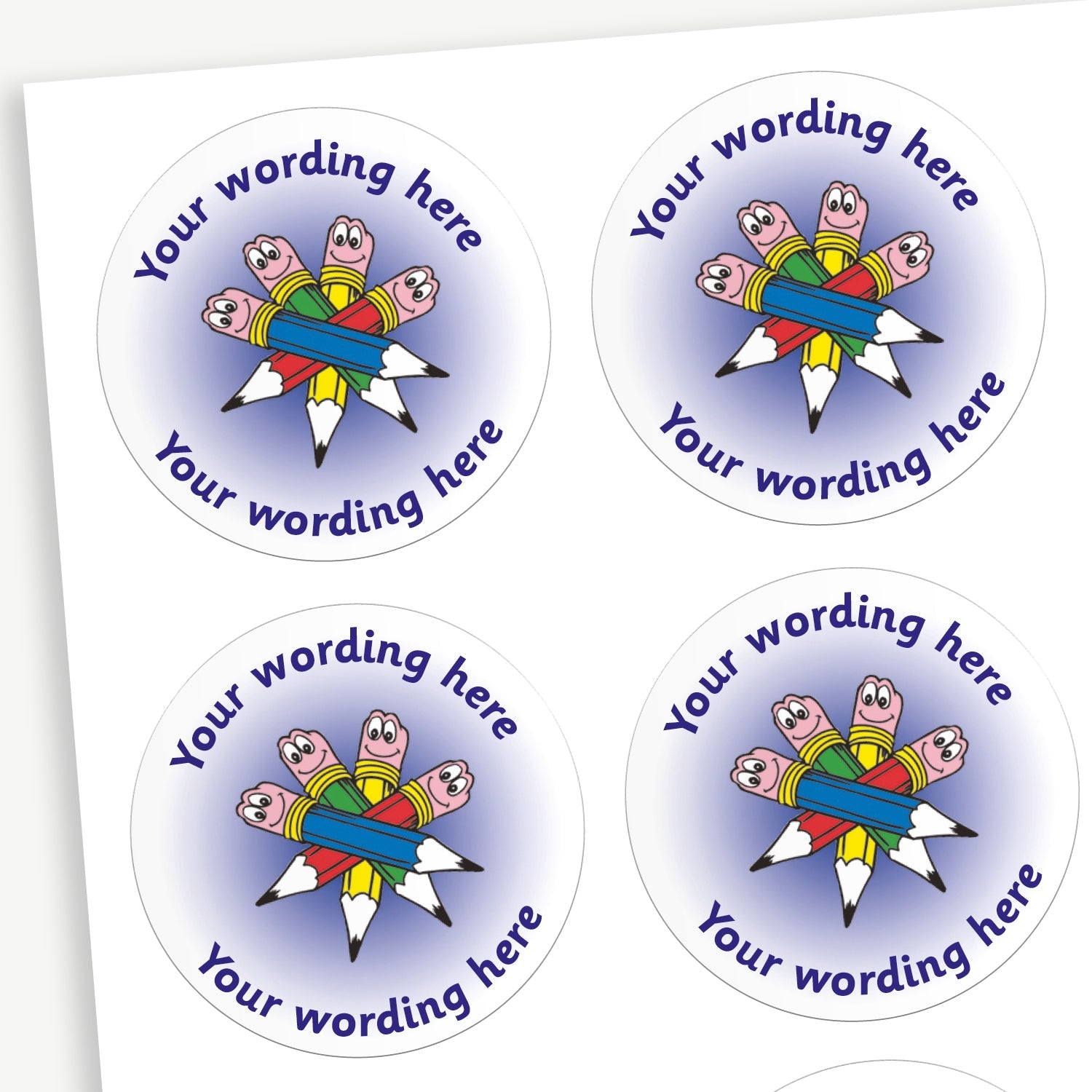 Personalised Pencils Stickers | x 35 | 37mm | Pupil Rewards