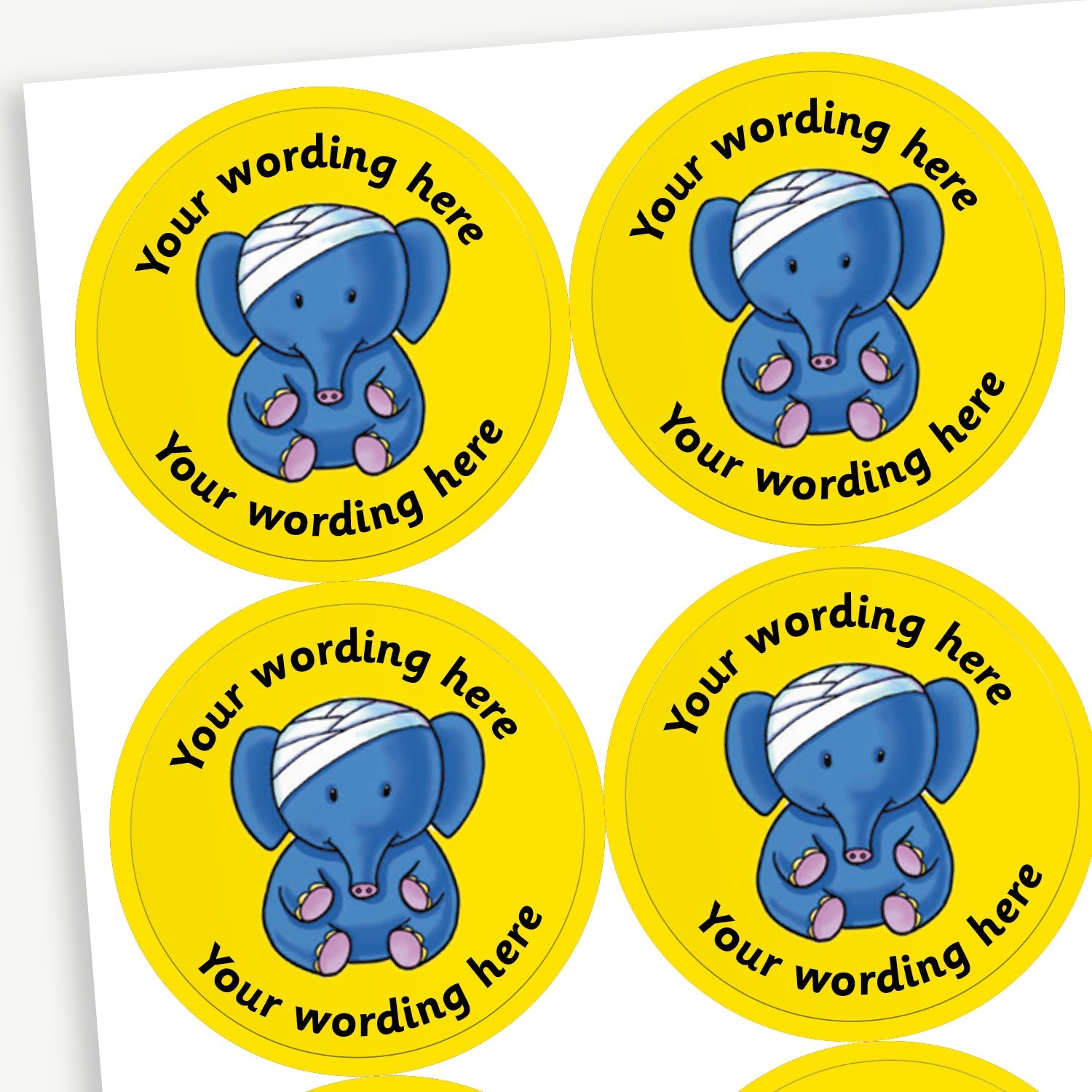 Personalised Accident Elephant Stickers | x 35 | 37mm