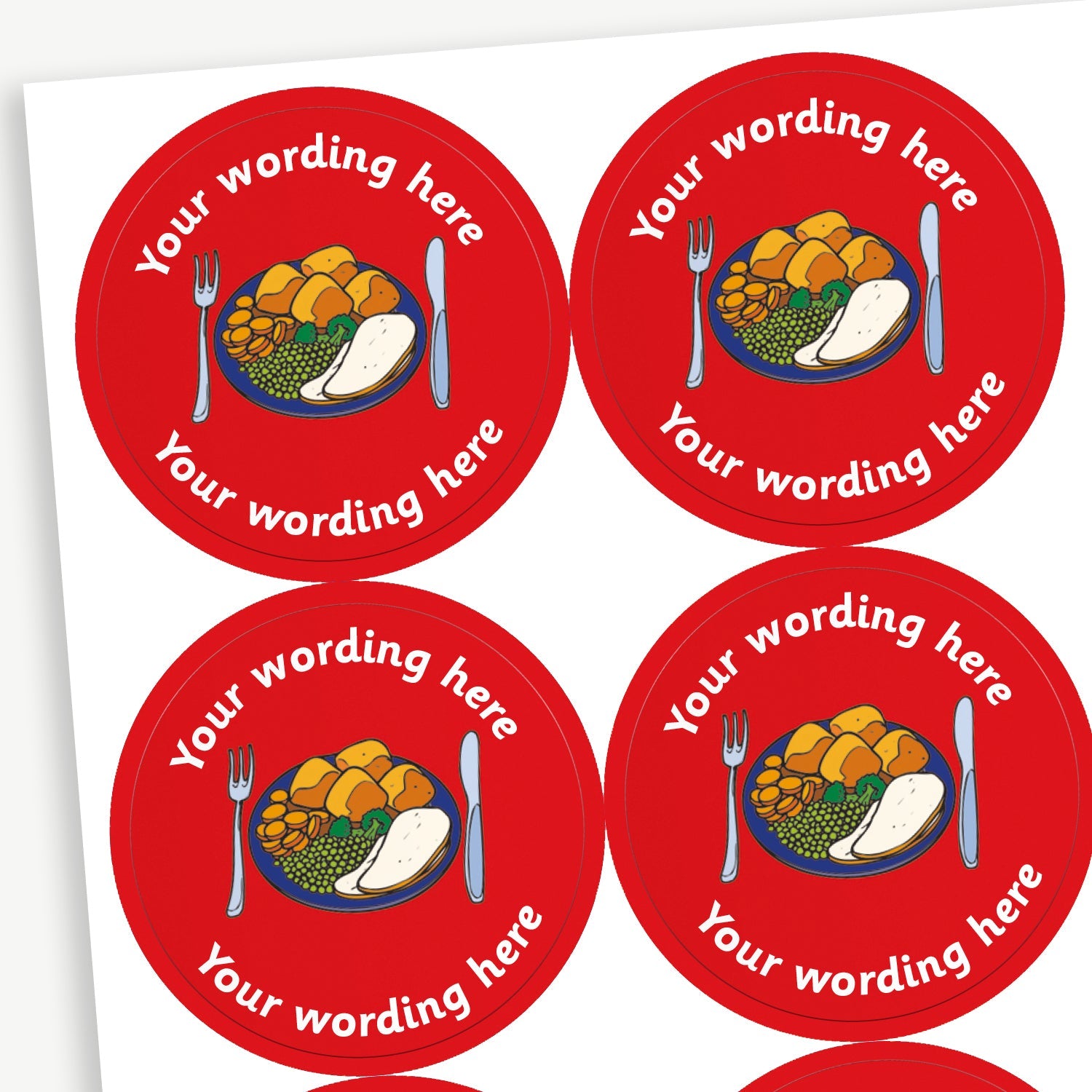 Personalised Lunchtime Stickers | 35 per sheet | 37mm