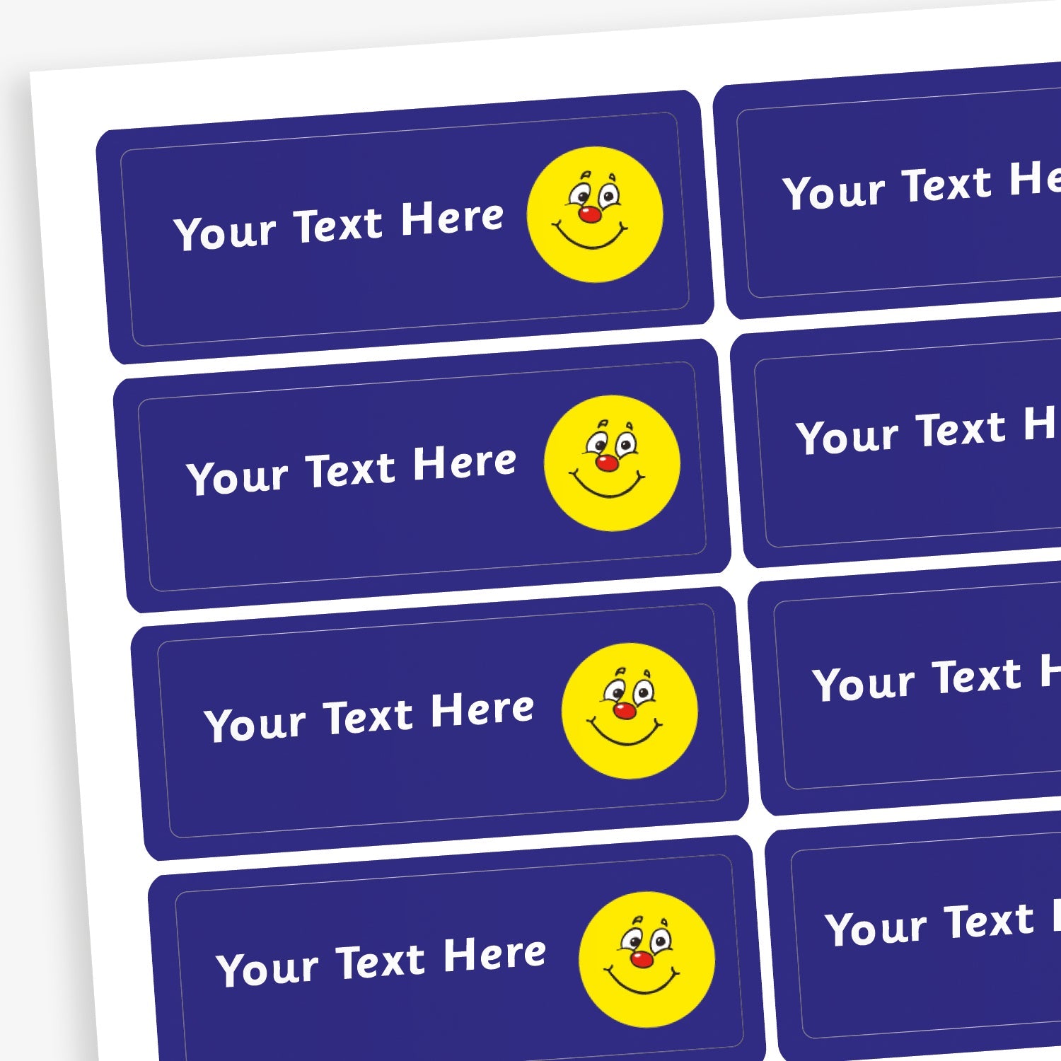 Personalised Smile Stickers | 56 per sheet | 46mm x 16mm