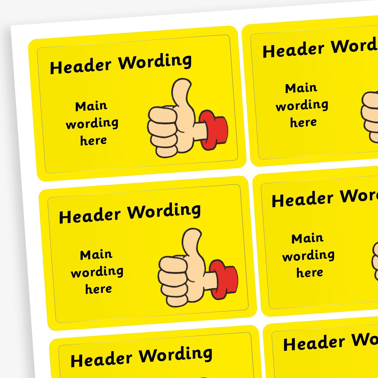 Personalised Thumbs Up Stickers | x 32 | 46mm x 30mm