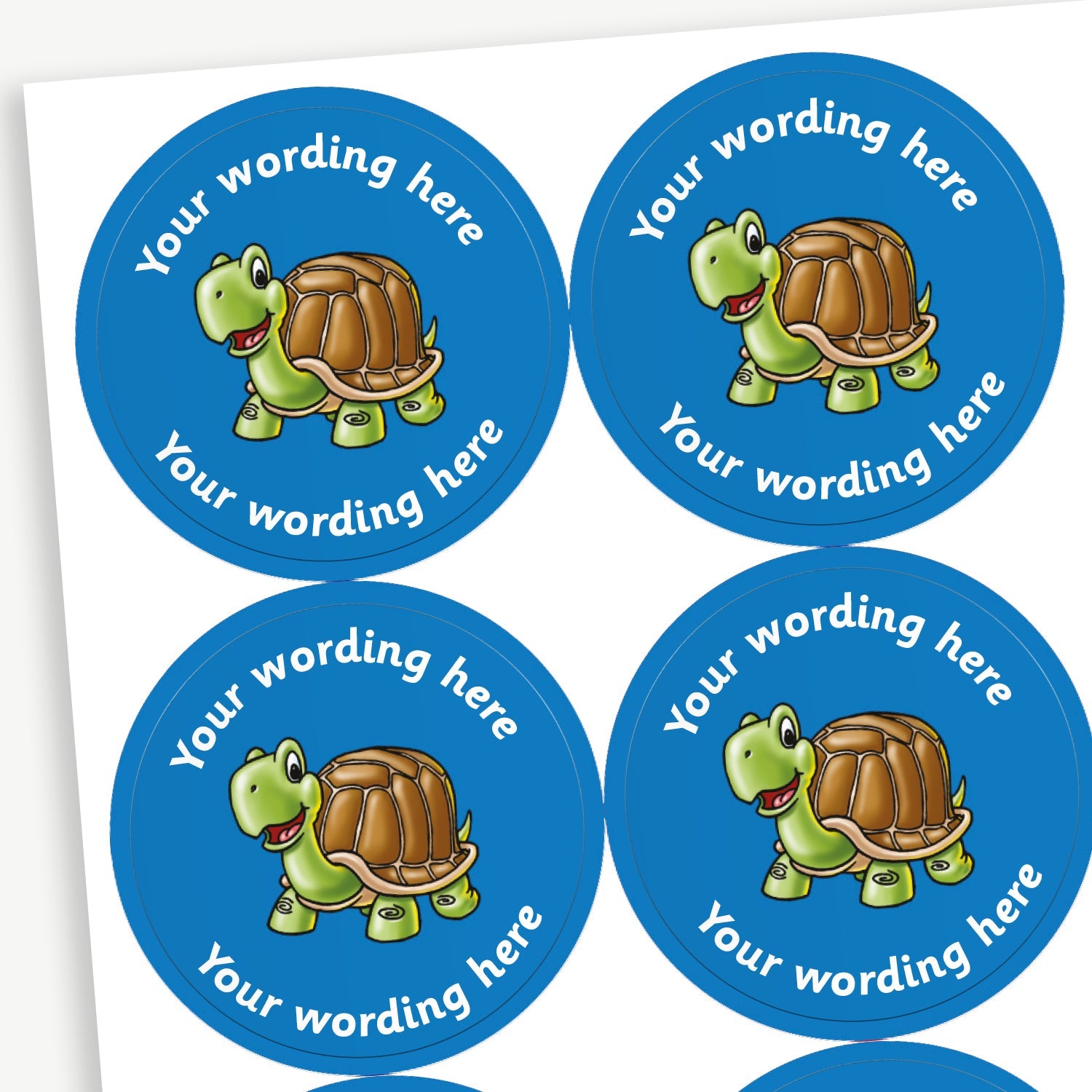 Personalised Tortoise Stickers | 35 per sheet | 37mm