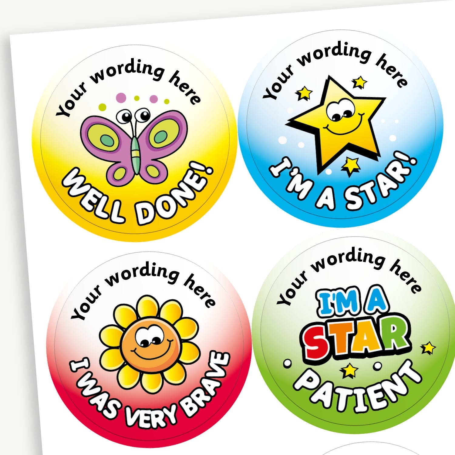 Personalised Healthcare Mixed Stickers | 37mm Diameter