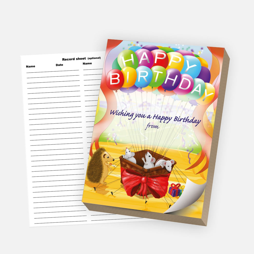Happy Birthday Praisepadz | Mice & Balloons | 60 Pages