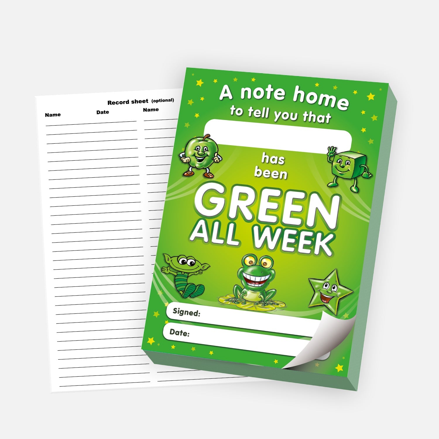 Green all Week Praisepadz | 60 Notes Home | A6 | Notes