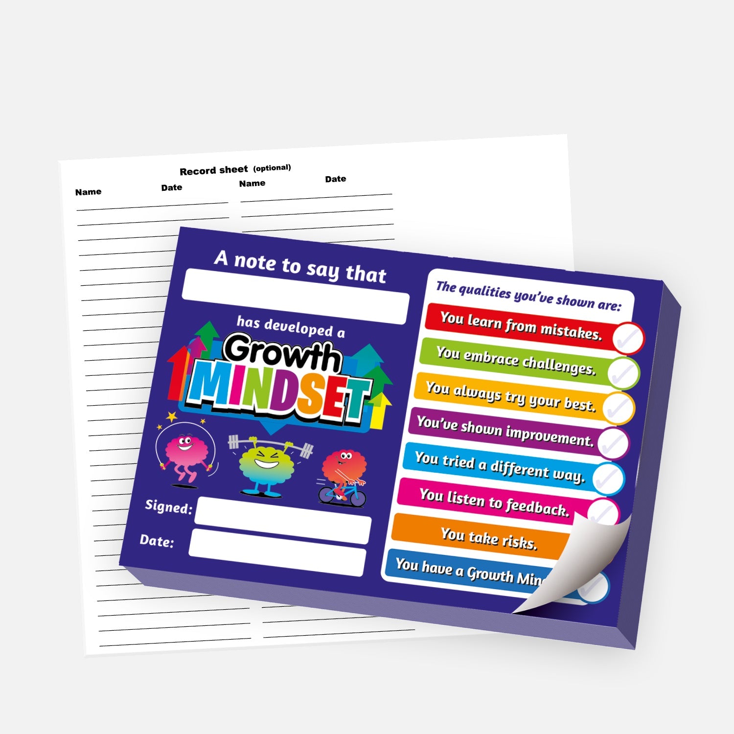 Growth Mindset Praisepad | 60 Notes Home | A6 Landscape
