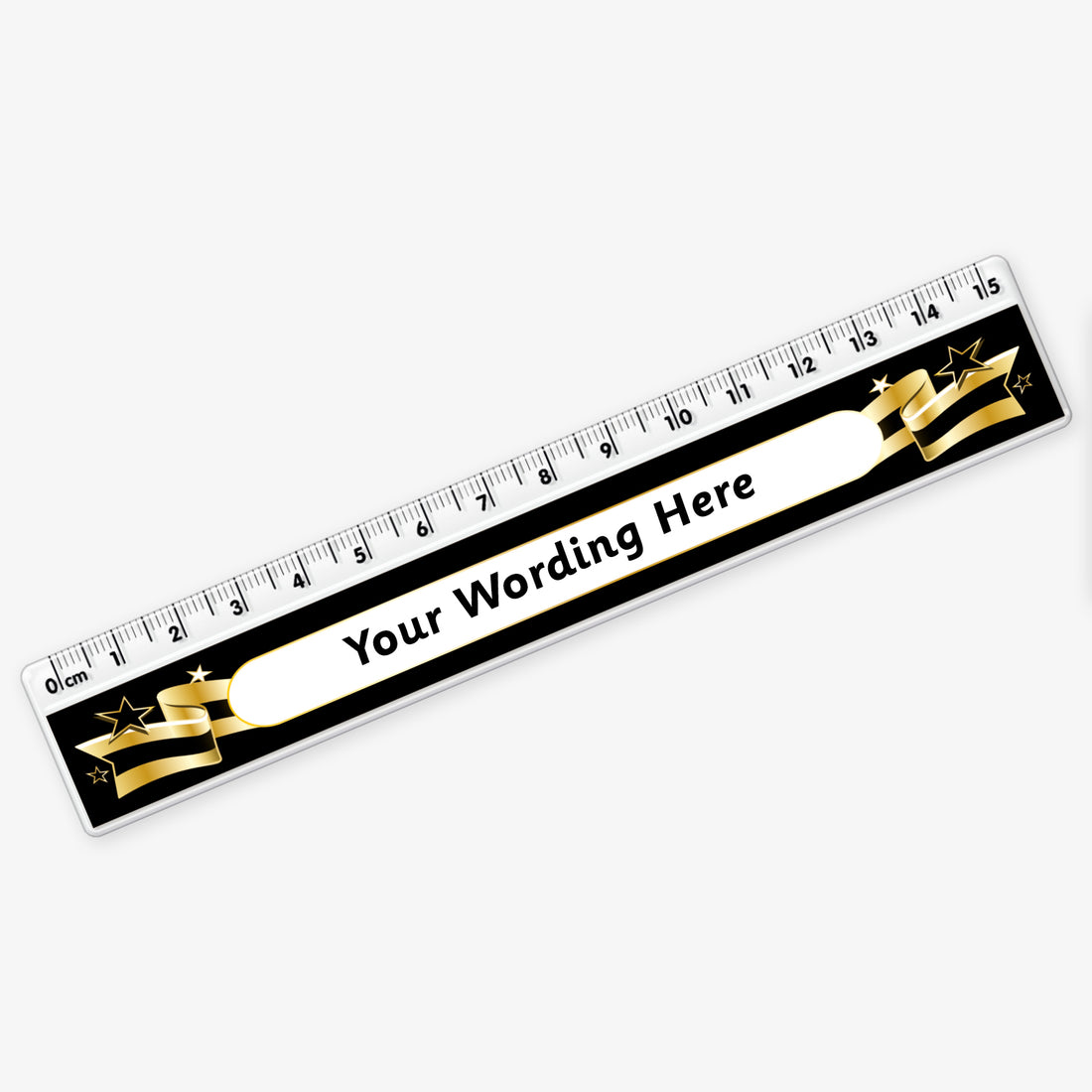 Personalised Gold Banner Ruler | 15cm | Choose Your Wording