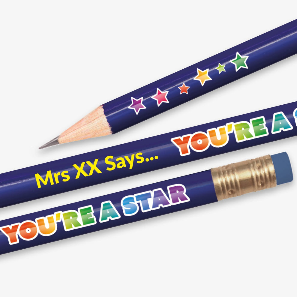 Personalised 'You're a Star' Pencils | Pupil Gifts | Custom