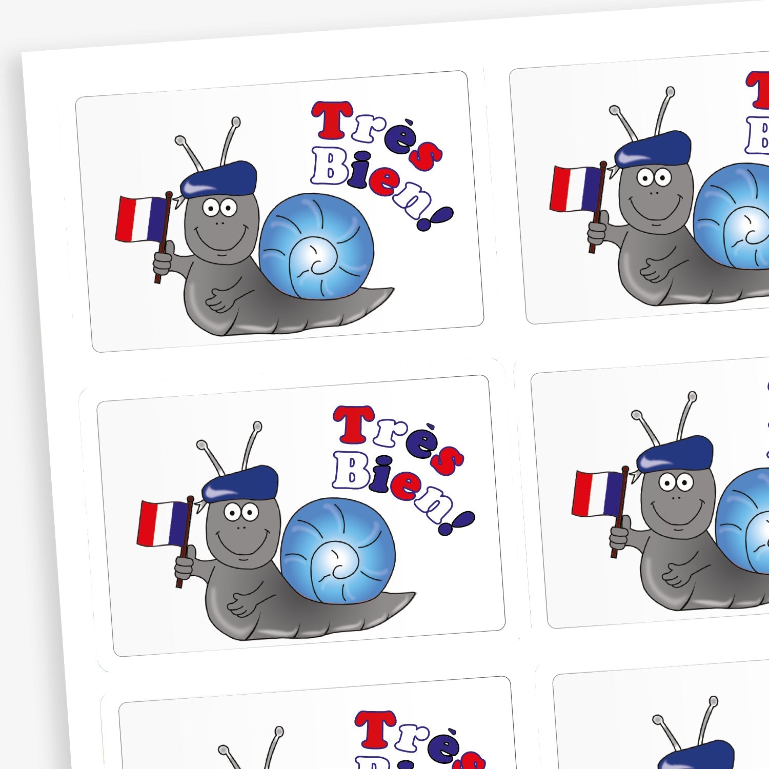French Tres Bien Stickers | 32 Stickers | 46mm x 30mm
