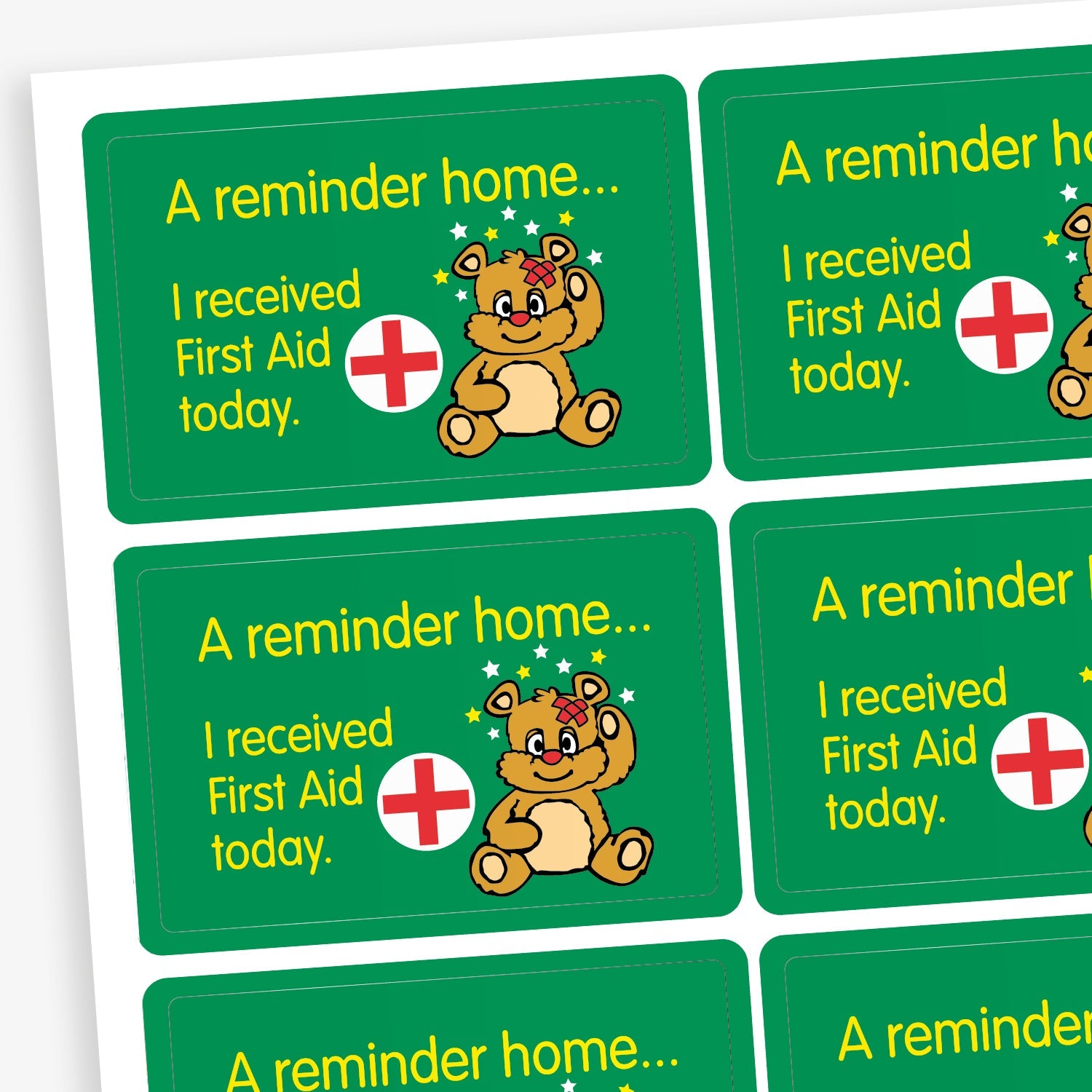 I Received First Aid Stickers (32 Stickers - 46mm x 30mm)
