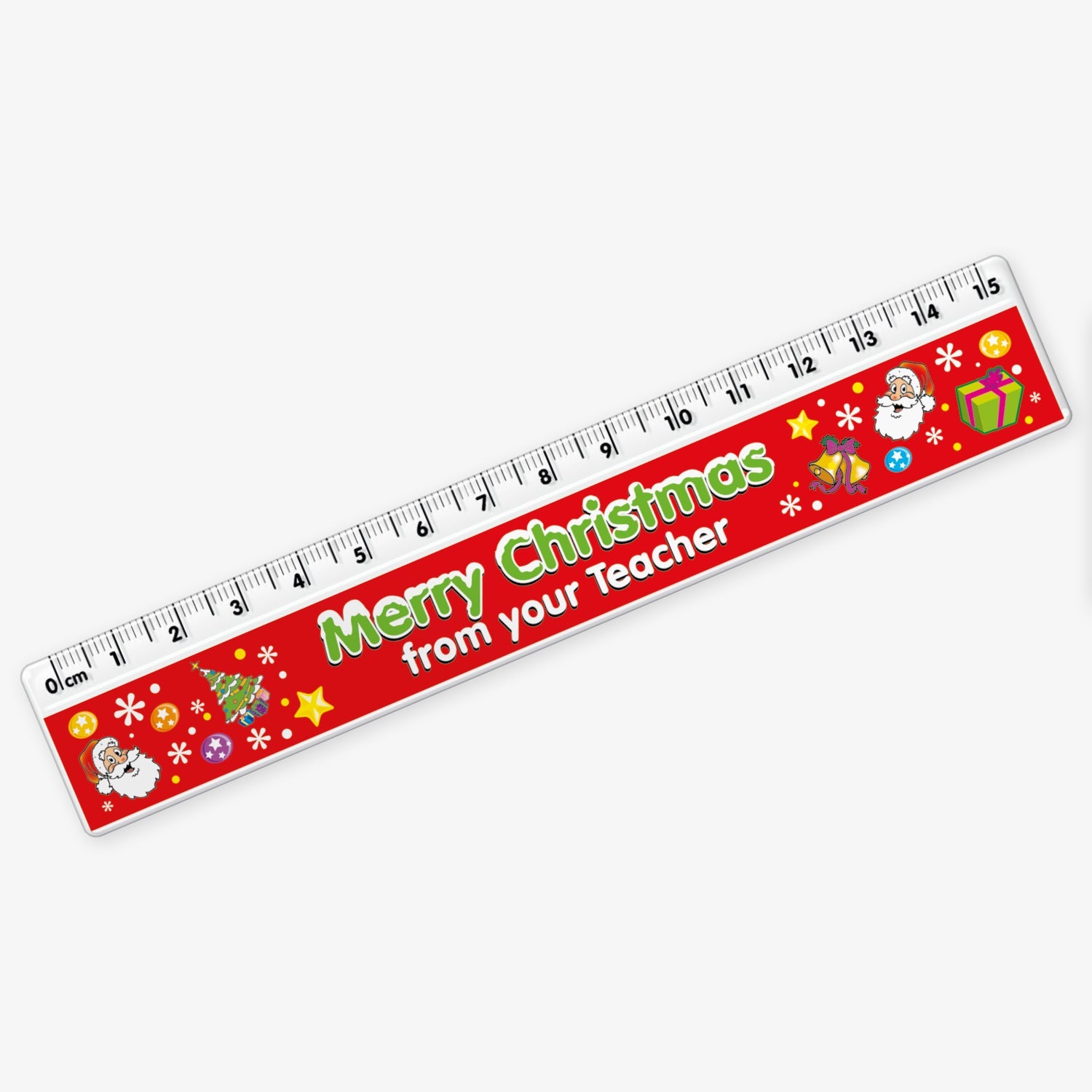 Merry Christmas From Your Teacher Ruler | 15cm | Red