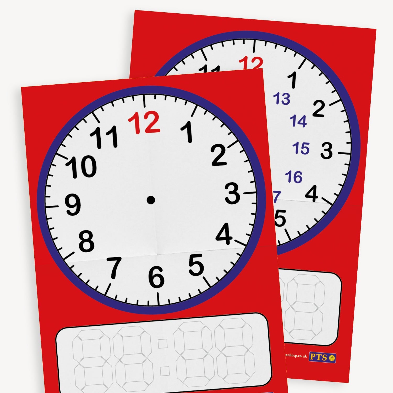 24 Hour Clock Poster | Glossy Wipe-Clean | A2 | Display