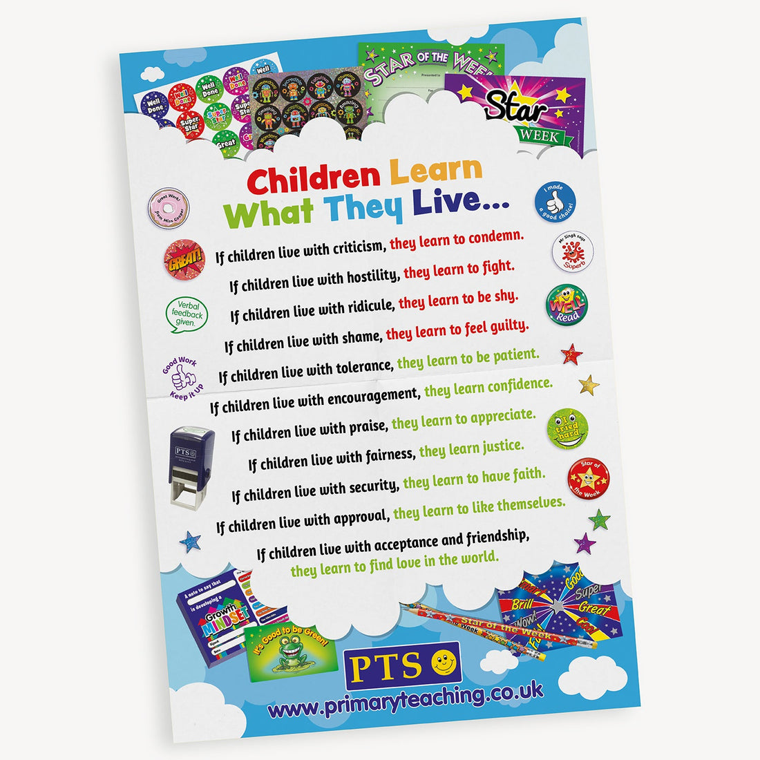 Children Learn What They Live Poster | Classroom Displays