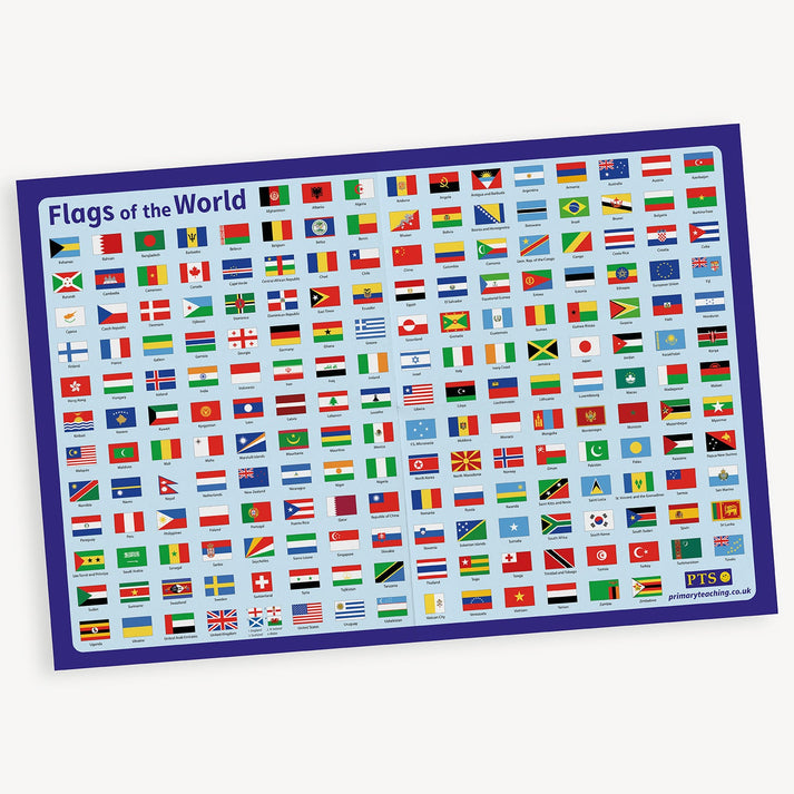 Flags of the World Poster | A2 (620x420mm) | Geography | PTS
