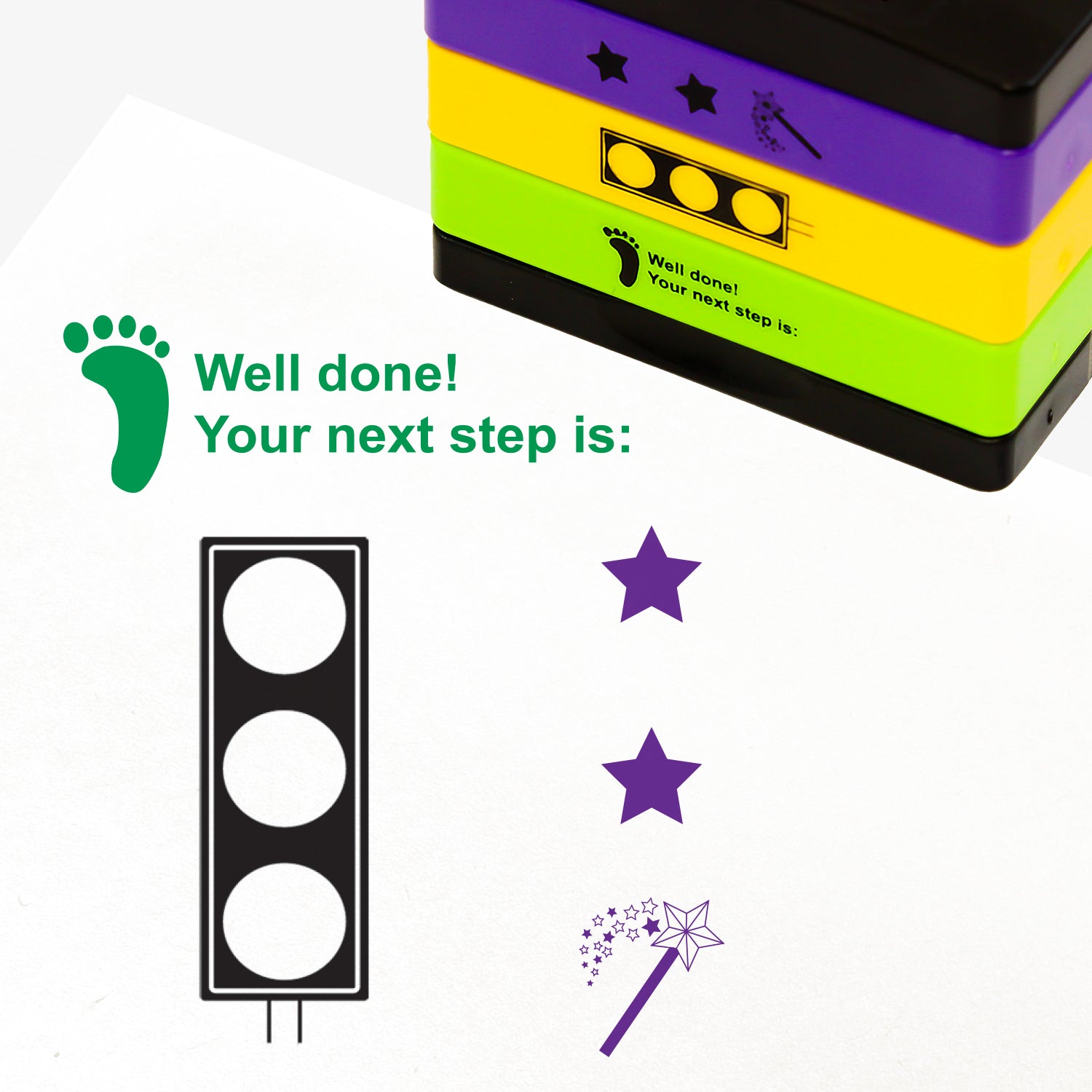 2 Stars, Traffic Light and Next Step 3-in-1 Stakz Stamper