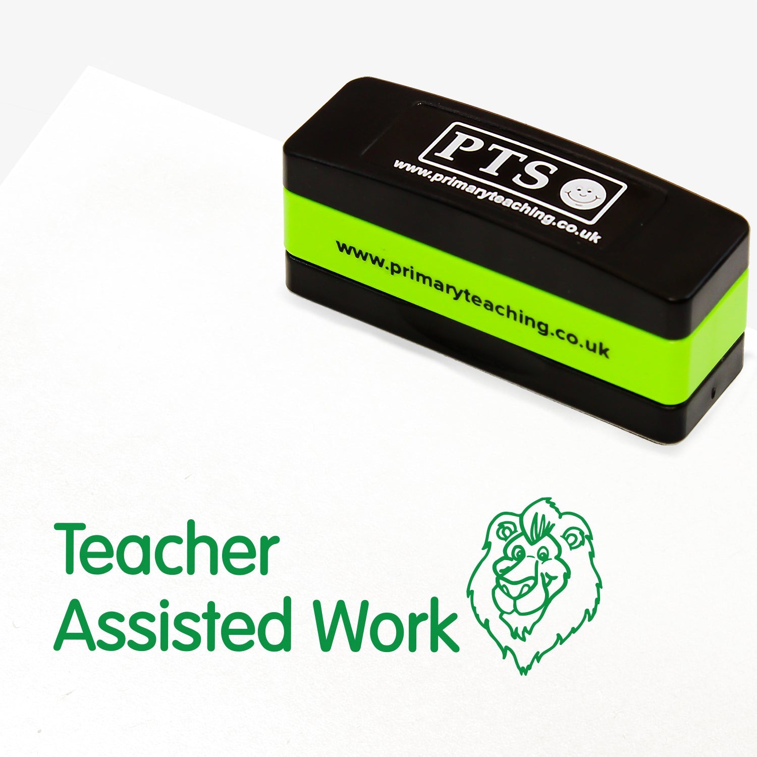 Teacher Assisted Work Stamper | Stakz Stamp | Green Ink