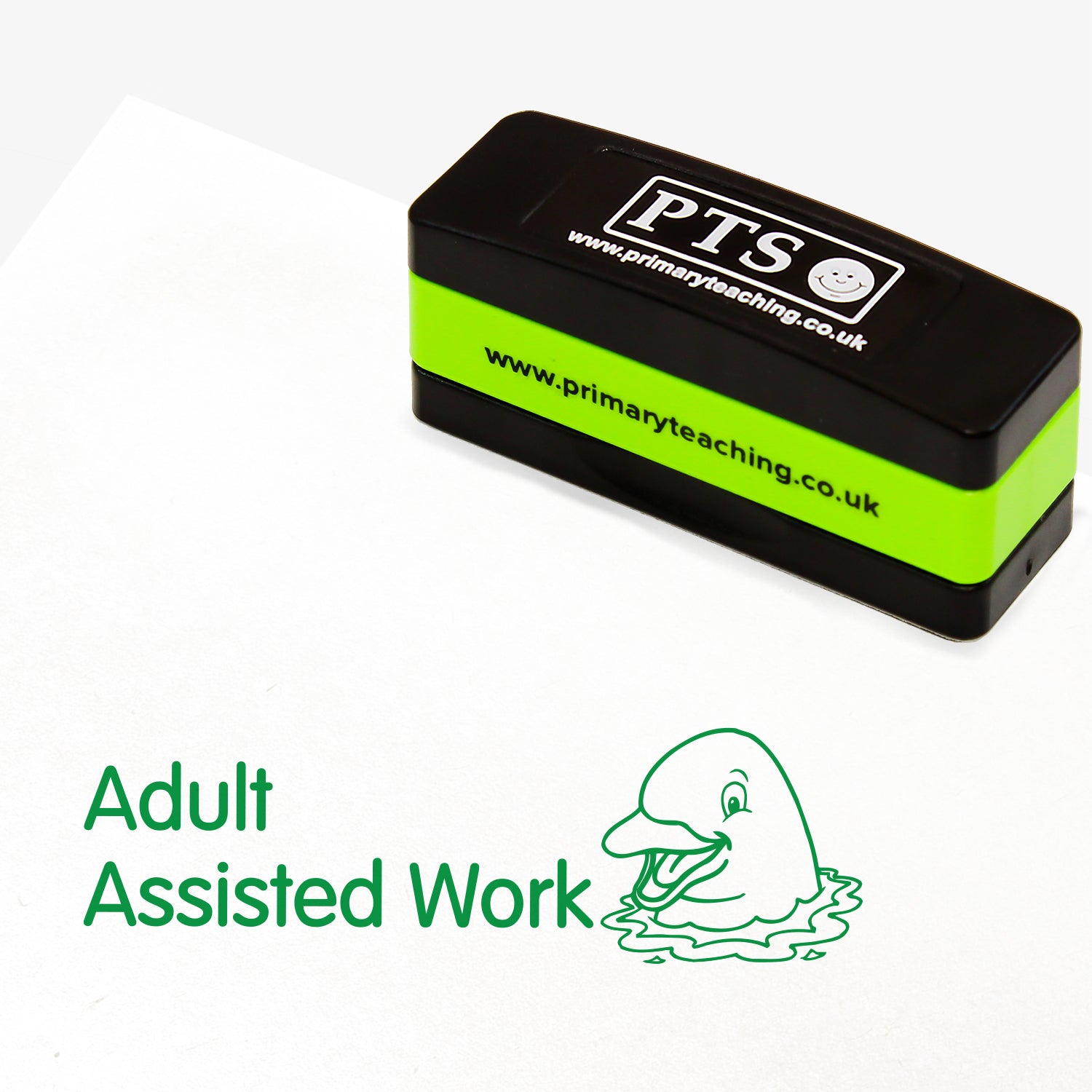 Adult Assisted Work Stamper | Stakz Stamp | Green Ink