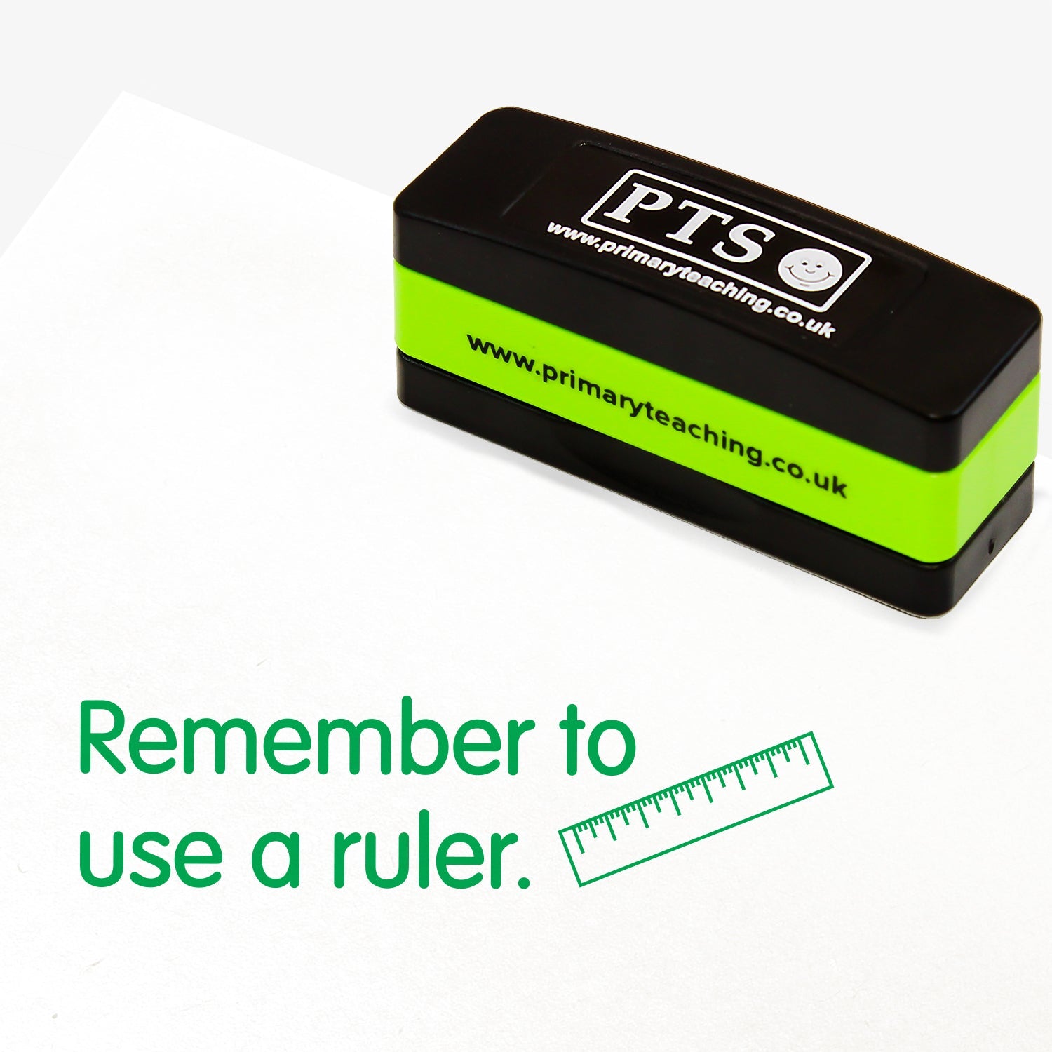 Remember to Use a Ruler Stakz Stamper | Green | Marking