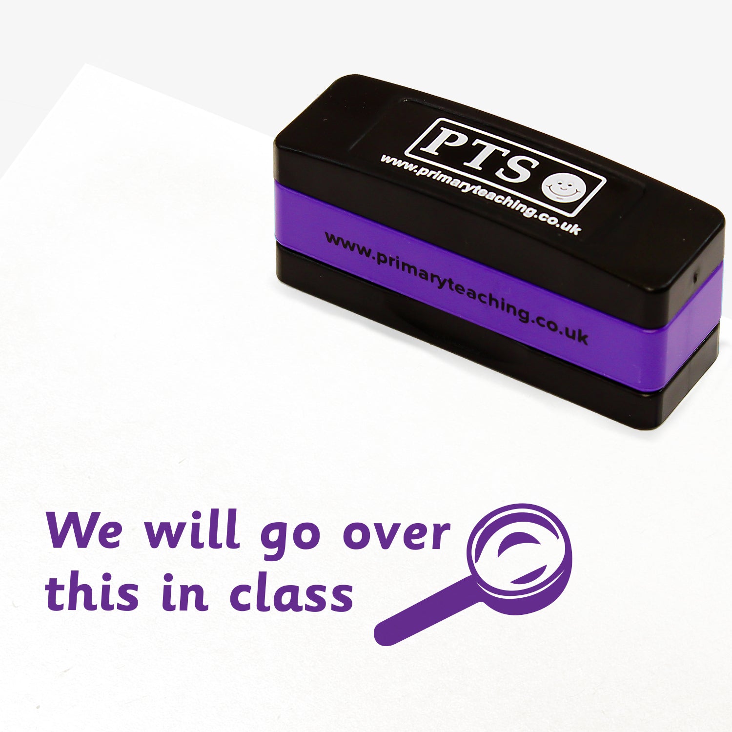 We Will Go Over This in Class Stamper | Stakz | Purple Ink