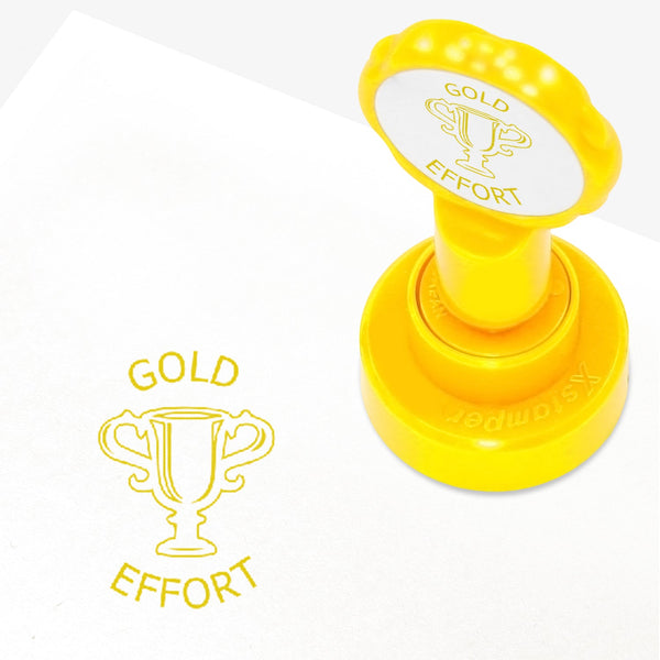 Gold Effort Trophy Stamper | 25mm | Gold Ink | Teaching